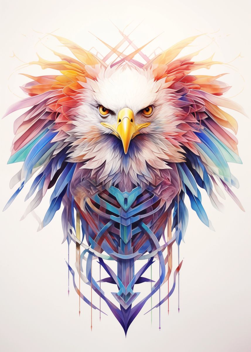 'Eagle Geometry' Poster, picture, metal print, paint by Boot Hill ...