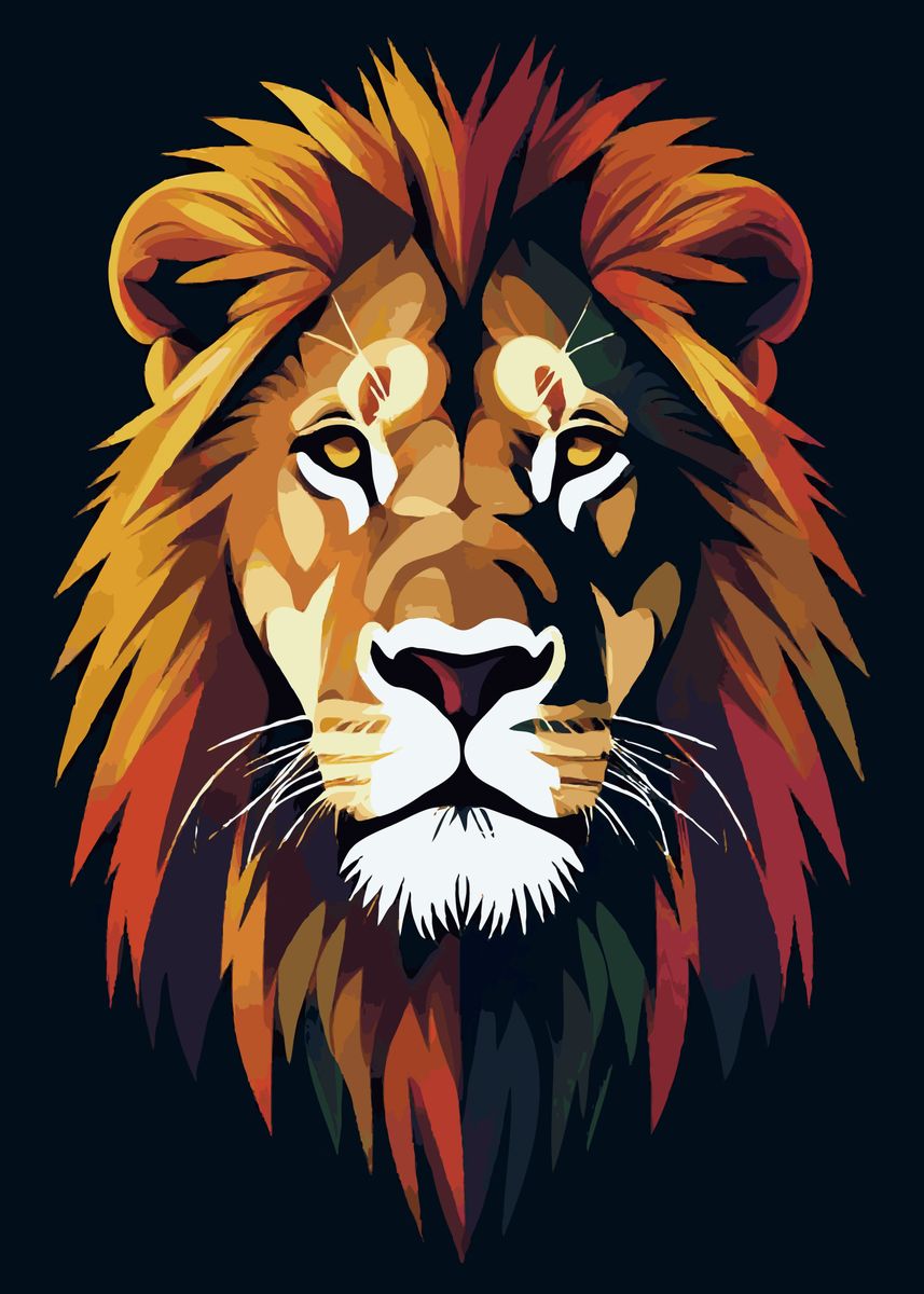 'Aesthetic Lion' Poster, picture, metal print, paint by Creatives Sam ...