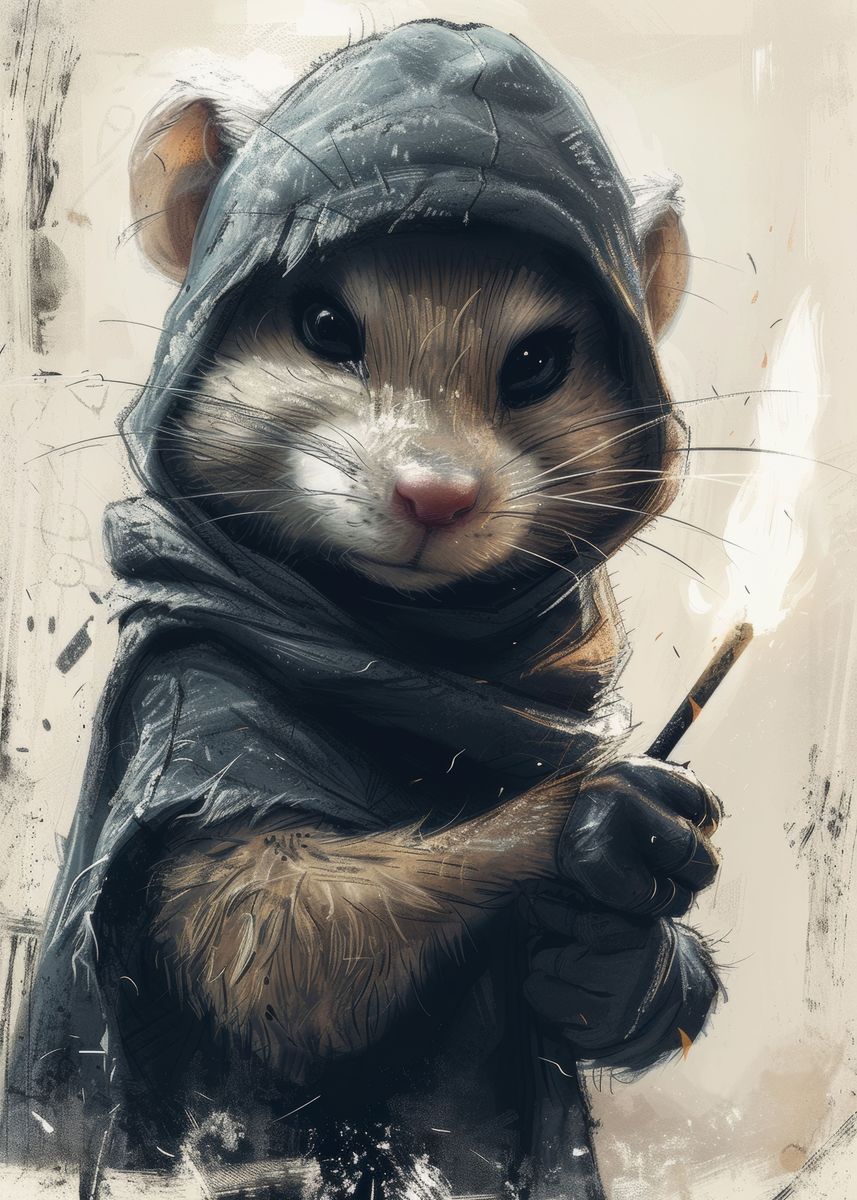 'Mr Rat' Poster, picture, metal print, paint by Graphics GC | Displate