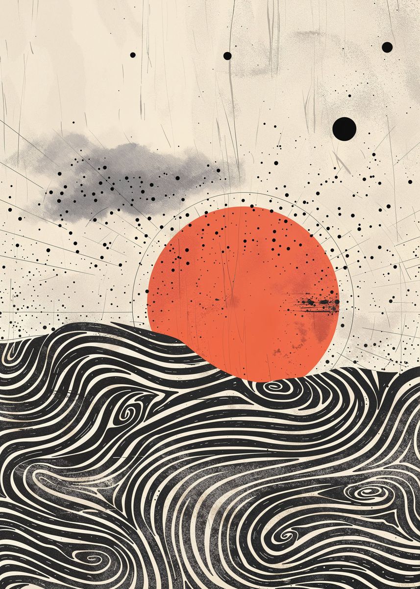 'Solar Swell' Poster, picture, metal print, paint by Katsu | Displate