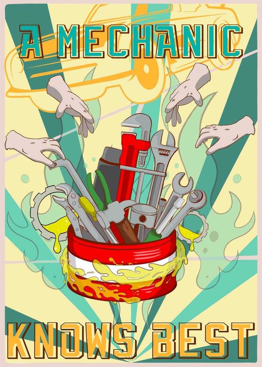 'MECHANIC' Poster, picture, metal print, paint by zaka arya | Displate