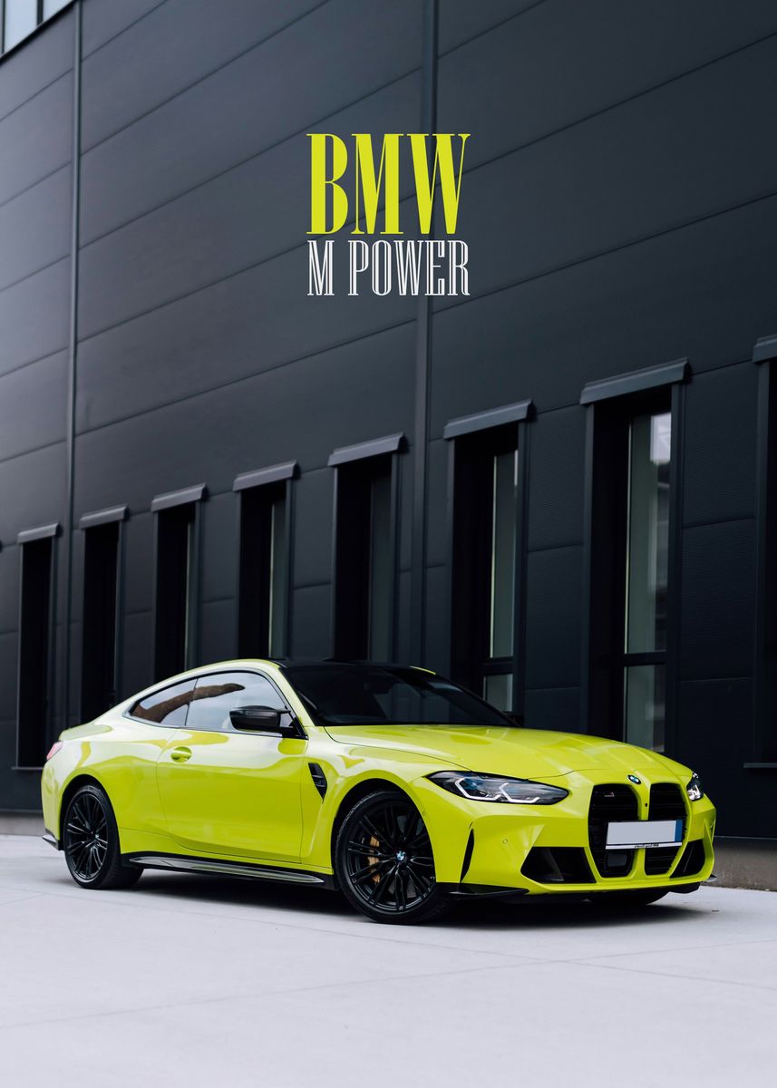 'yellow bmw' Poster, picture, metal print, paint by SAIDI ARTWORKS ...