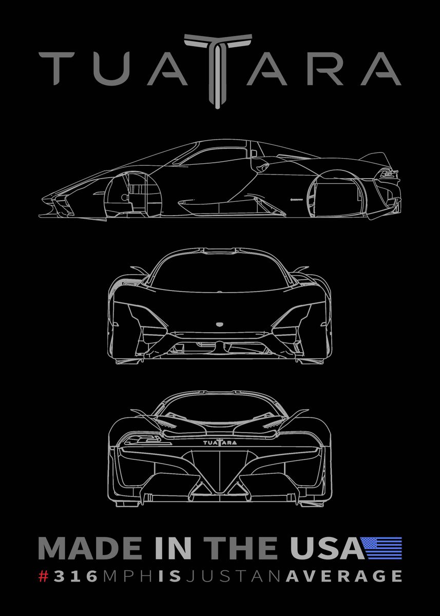 'SSC Tuatara' Poster, picture, metal print, paint by Rhinto Pow | Displate