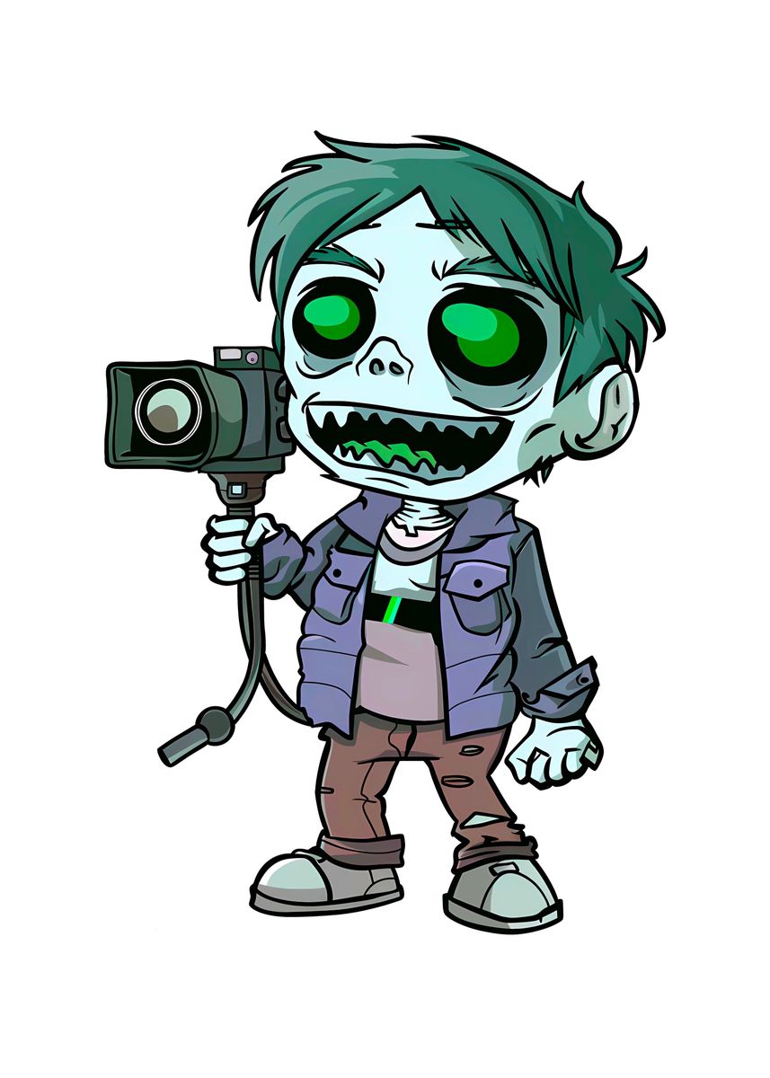 'Cameraman Zombie' Poster, picture, metal print, paint by Henning ...