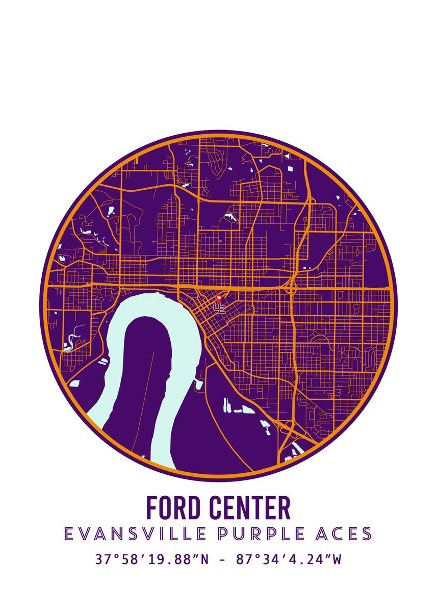 'Evansville Purple Aces ' Poster, picture, metal print, paint by Brian ...