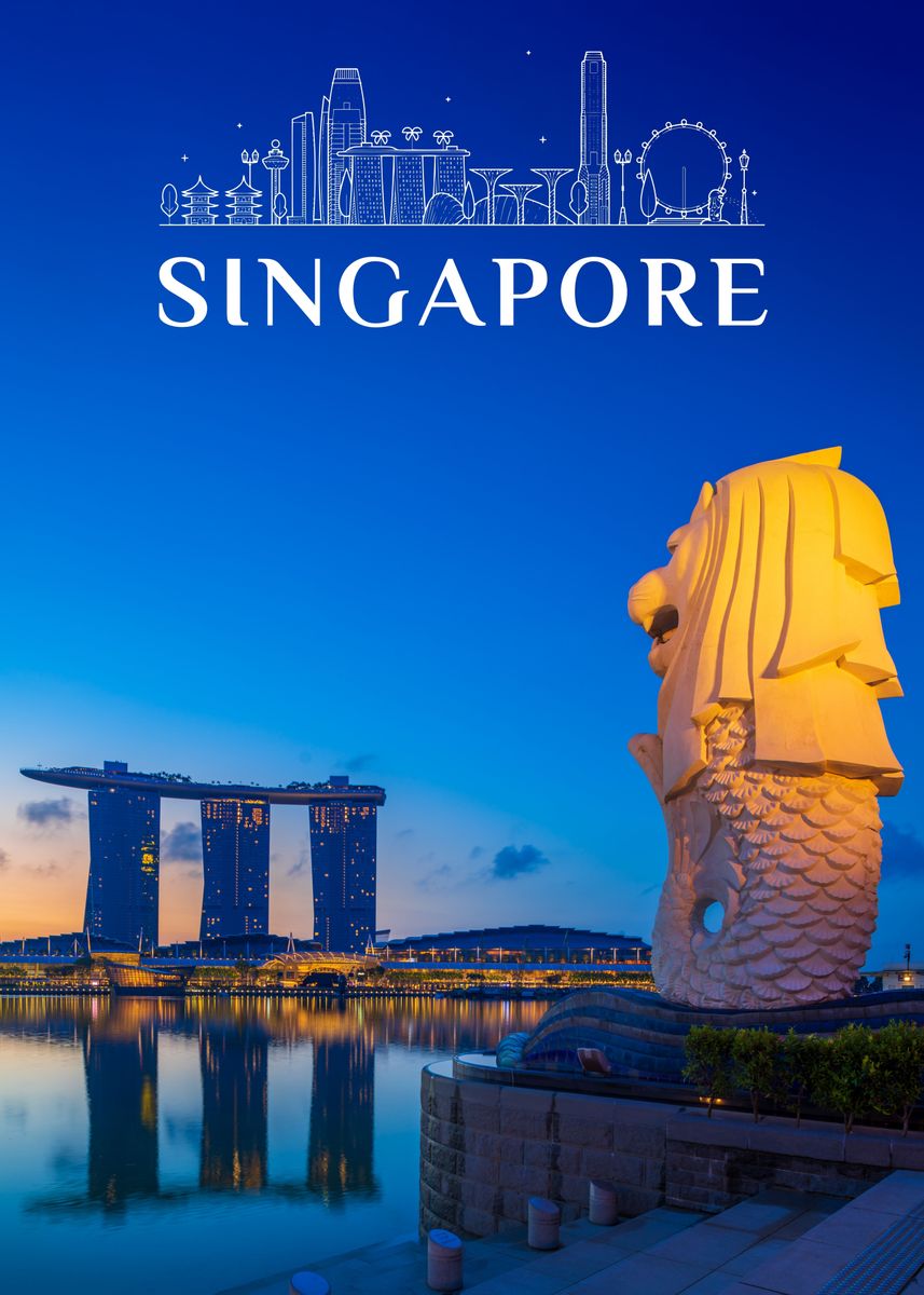 'Singapore Merlion' Poster, picture, metal print, paint by ENZOKEN ART ...