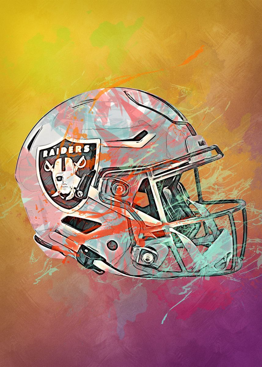 'Raiders Helmet Painting' Poster, picture, metal print, paint by ...