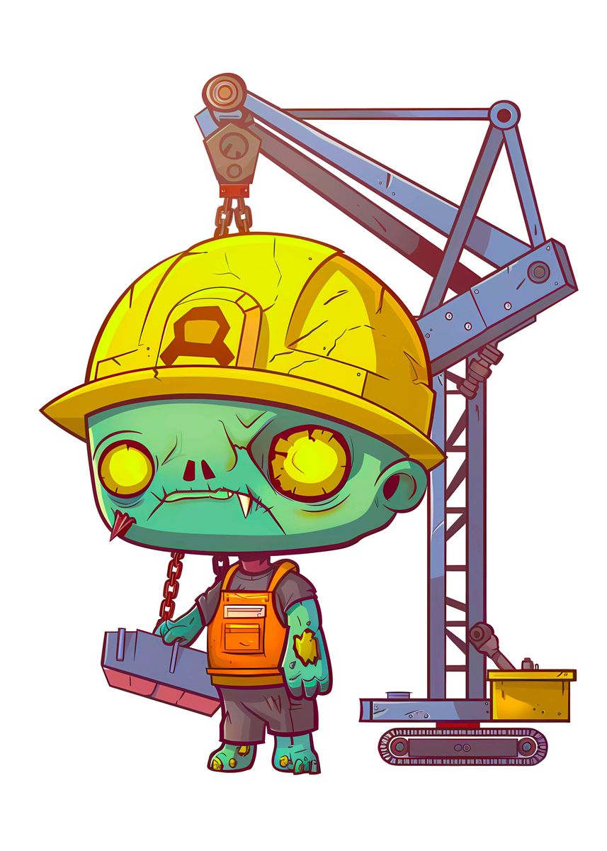 'Crane Operator Zombie' Poster, picture, metal print, paint by Henning ...