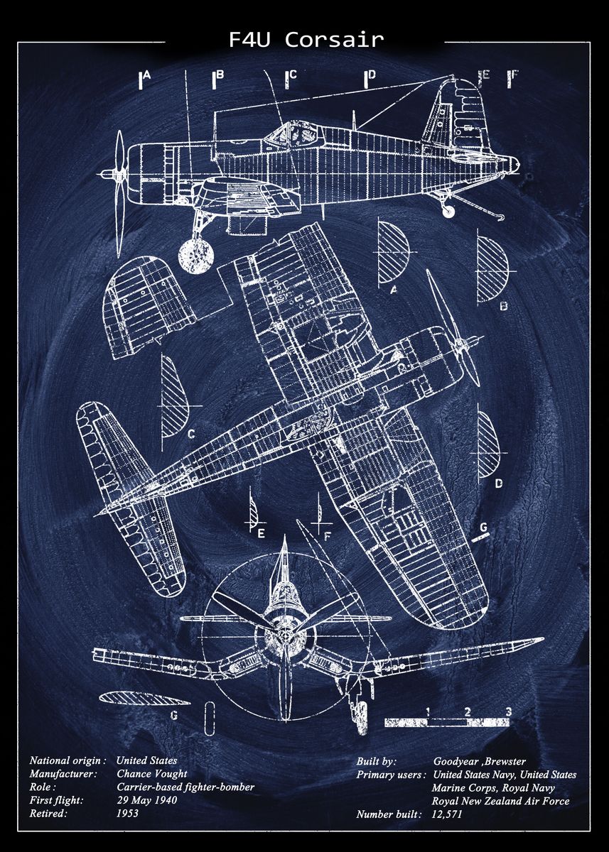 'F4U Corsair ' Poster, picture, metal print, paint by DG ArtPrints ...