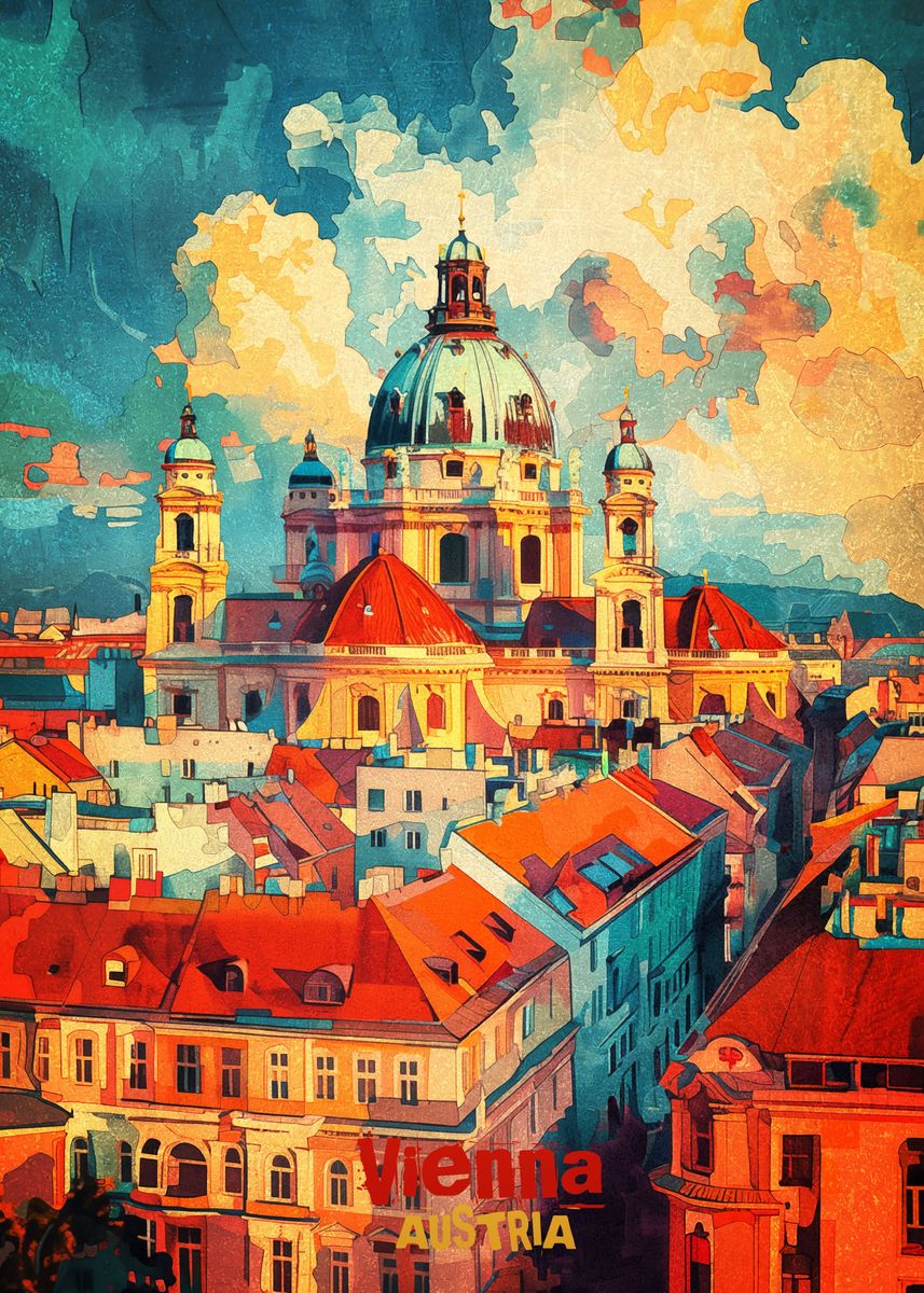 'Vienna Art Poster' Poster, picture, metal print, paint by Mehdi | Displate
