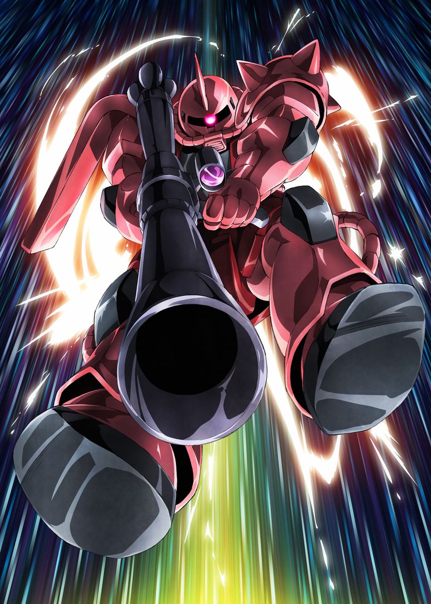 'MS-06S Zaku II' Poster, picture, metal print, paint by Mobile Suit ...