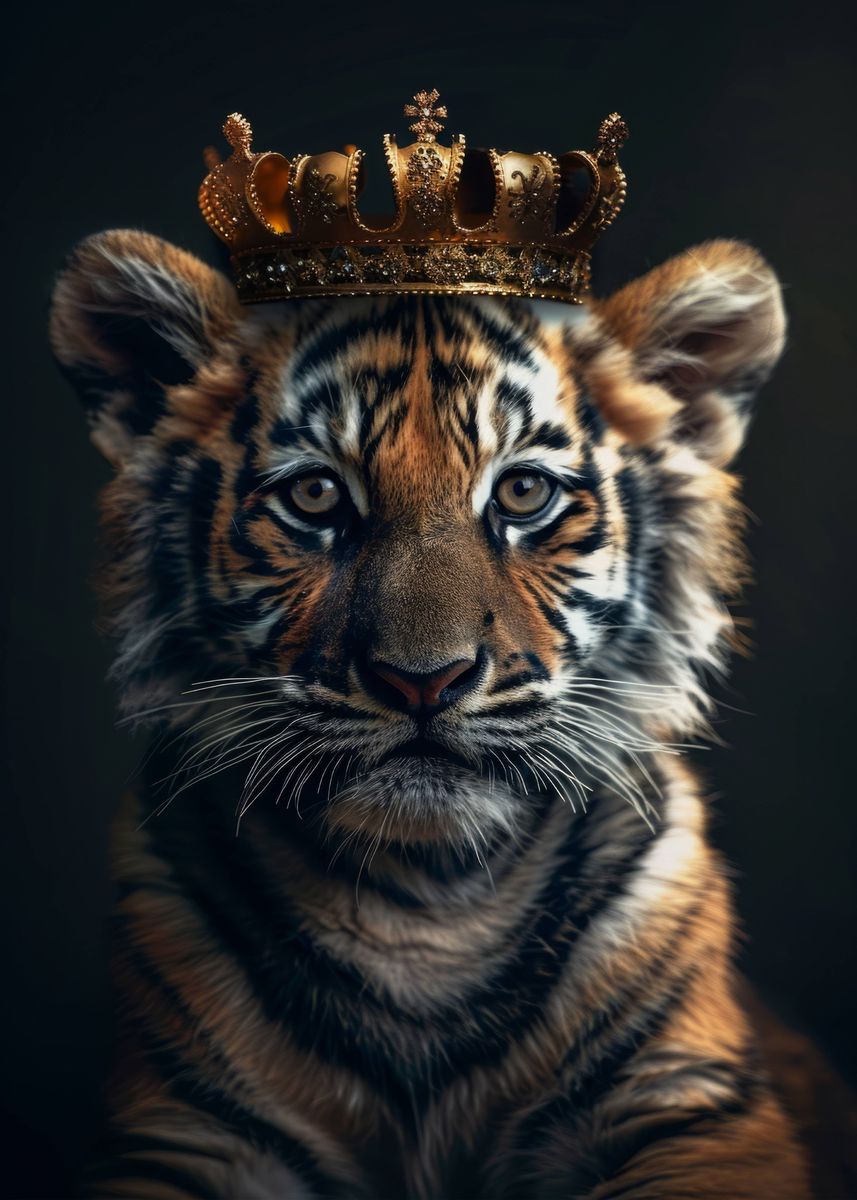 'Little Tiger King' Poster, picture, metal print, paint by Morgan Yon ...