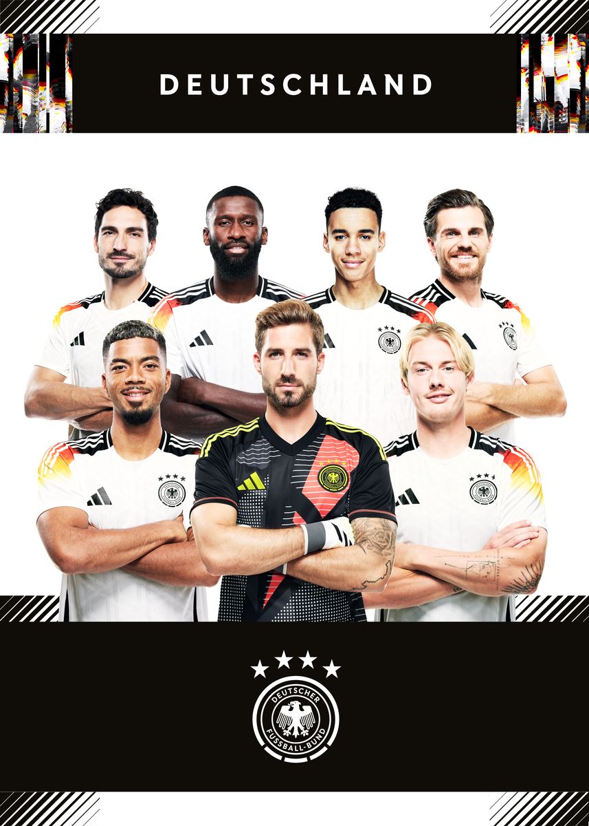 'Kevin Trapp squad' Poster, picture, metal print, paint by DFB | Displate