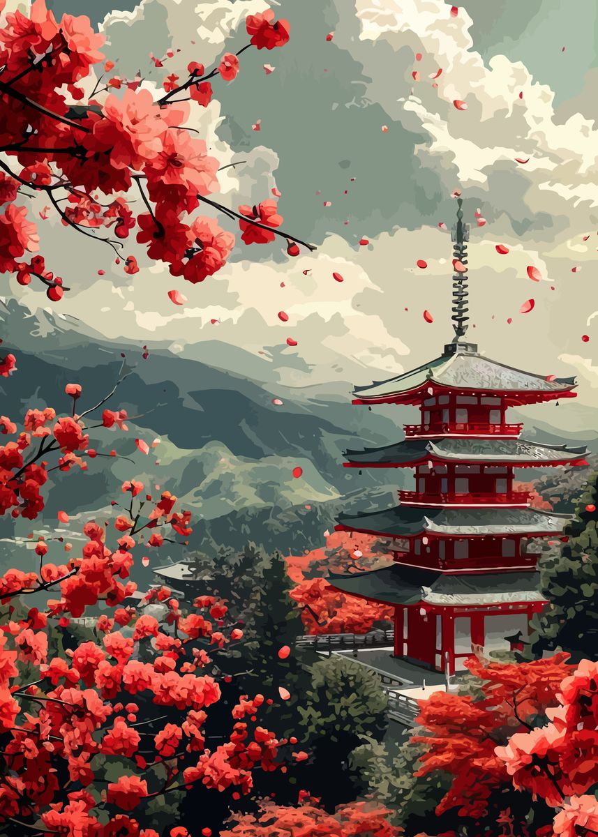 'Japan Landscape' Poster, picture, metal print, paint by Demon Japan ...