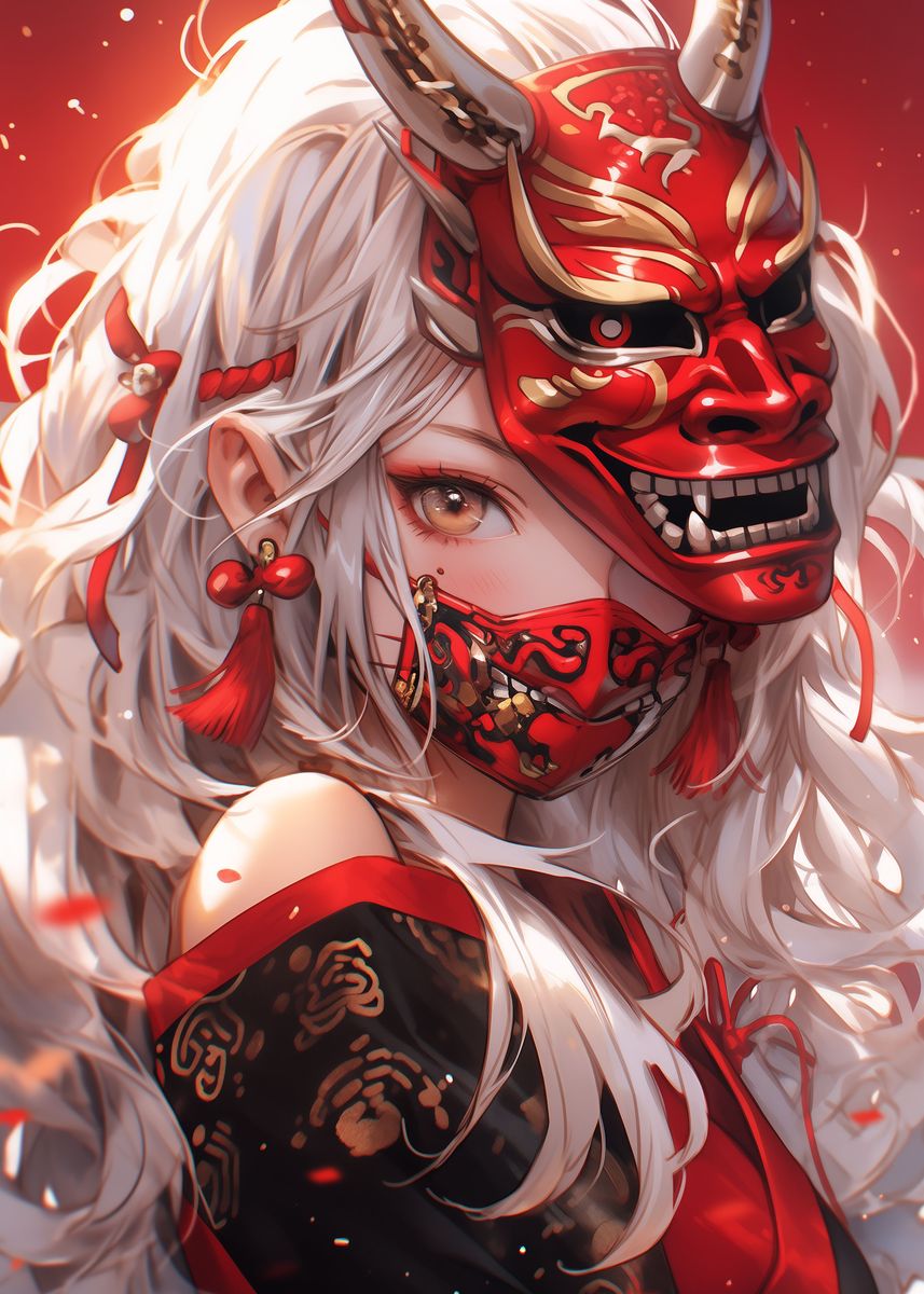 'Anime Demon Assassin Girl' Poster, picture, metal print, paint by ...