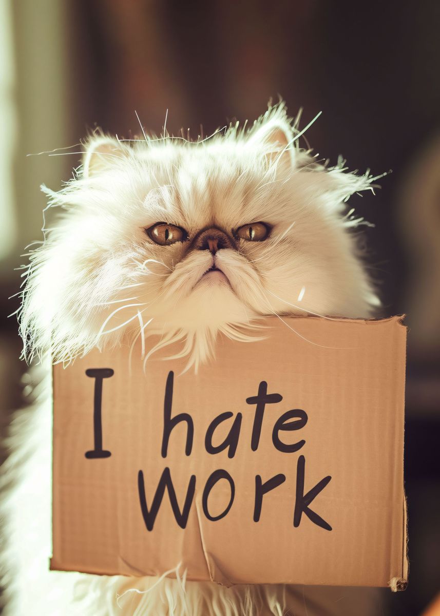 'I hate work' Poster, picture, metal print, paint by k3xiao | Displate