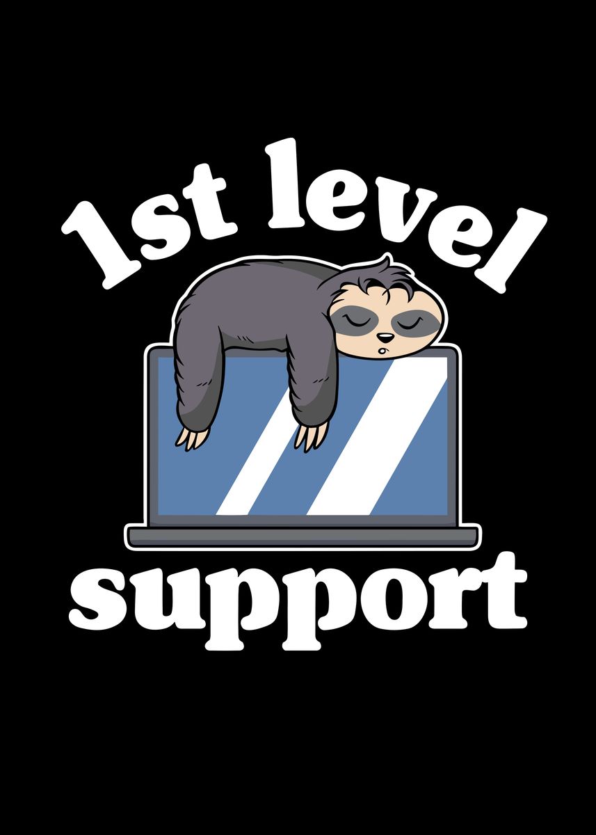 'Funny Tech Support' Poster, picture, metal print, paint by Bee Guts ...