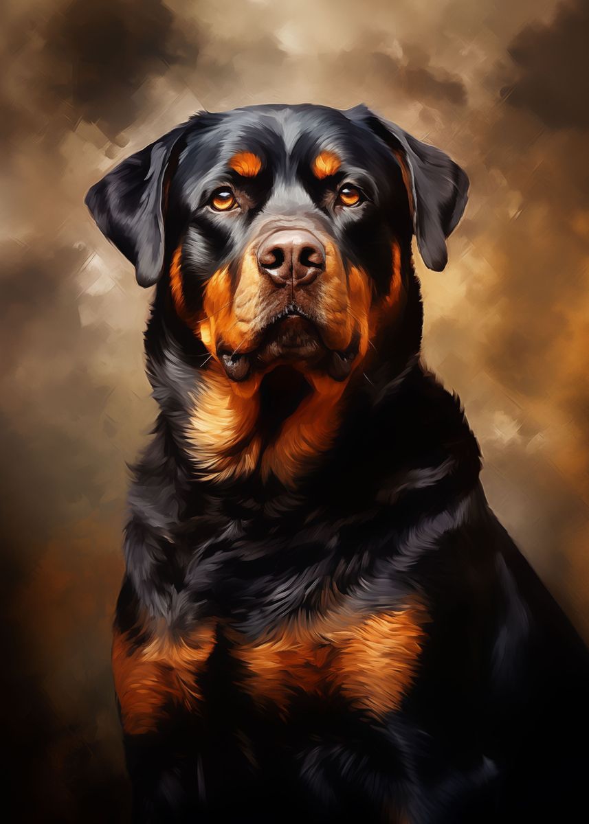 'Rottweiler' Poster, picture, metal print, paint by PetsArt Design ...