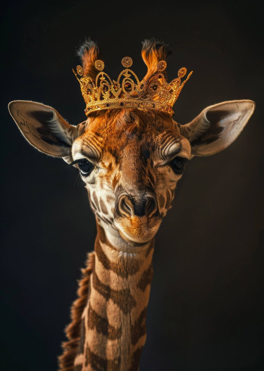'Little Giraffe King' Poster, picture, metal print, paint by Morgan Yon ...