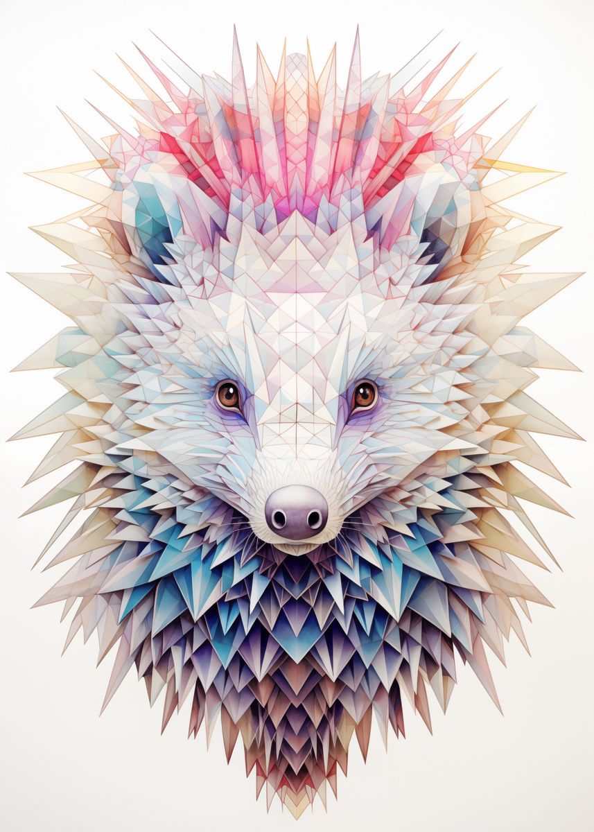 'Badger Geometry' Poster, picture, metal print, paint by Boot Hill ...