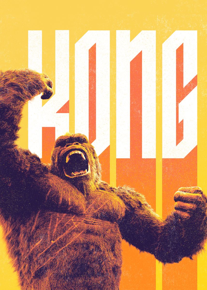 'Kong Yellow' Poster, picture, metal print, paint by Godzilla x Kong ...