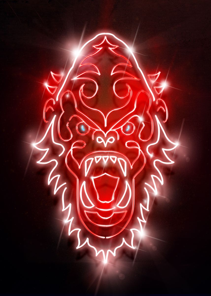 'Skar King Neon Portrait' Poster, picture, metal print, paint by ...