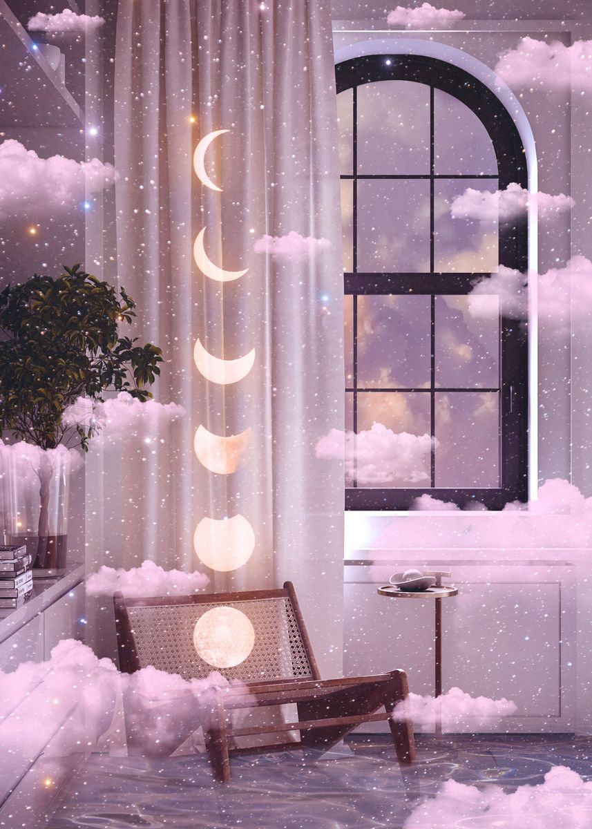 'Cozy Moon Room' Poster, picture, metal print, paint by Elysian Vision ...