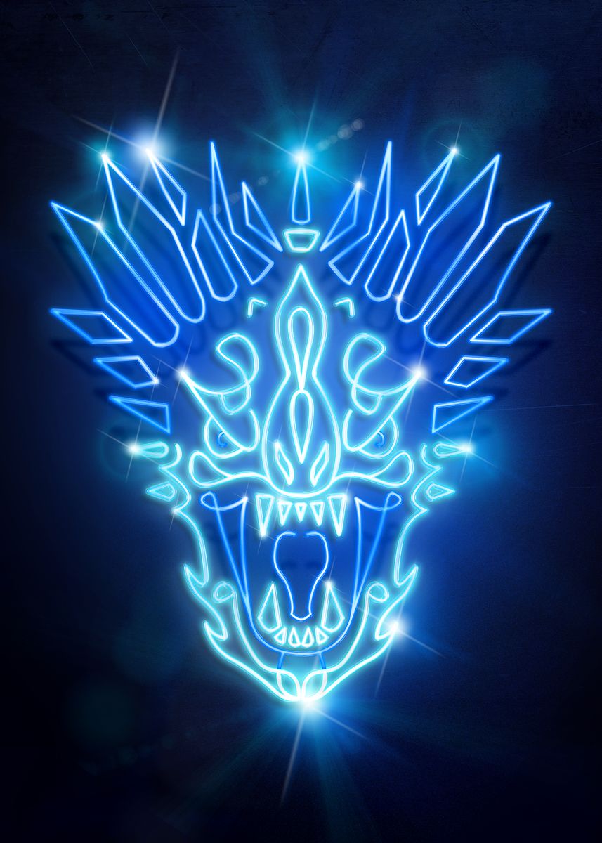 'Shimo Neon Portrait' Poster, picture, metal print, paint by Godzilla x ...