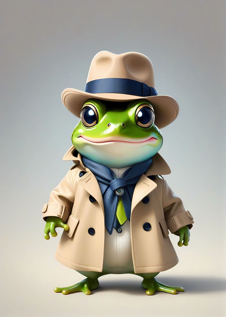 'Smiling Chibi Frog' Poster, picture, metal print, paint by Trending ...