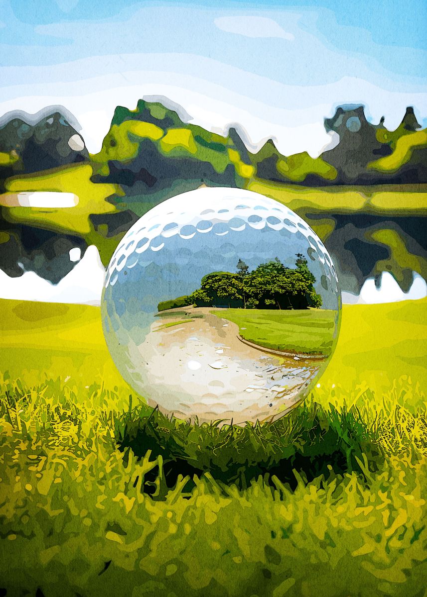 'golf course landscape' Poster, picture, metal print, paint by Mikaeel ...