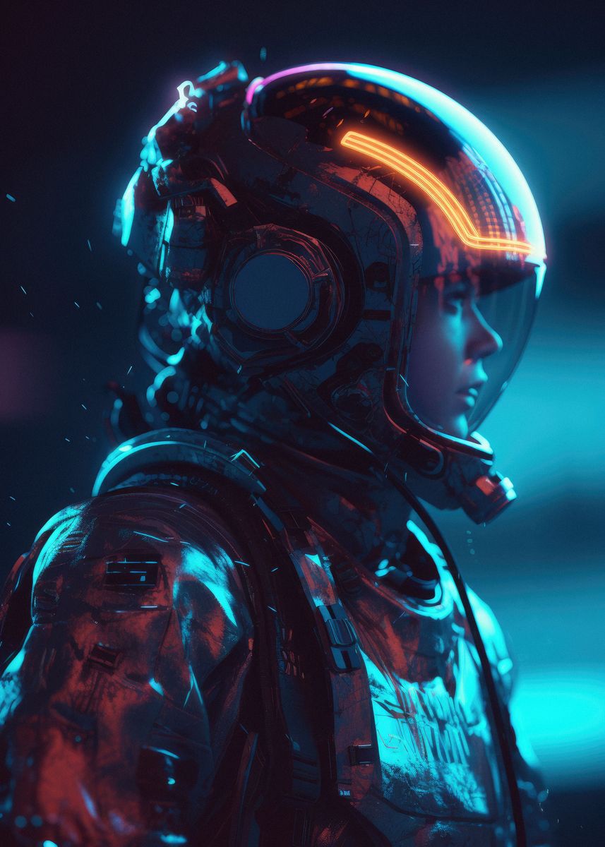 'Cyber Astronaut' Poster, picture, metal print, paint by AnimyArt ...