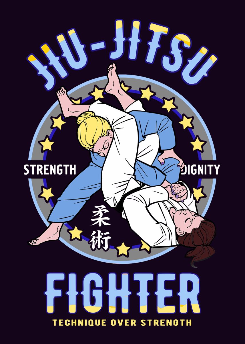 'Jiu Jitsu Girl Fighter BJJ' Poster, picture, metal print, paint by М ...