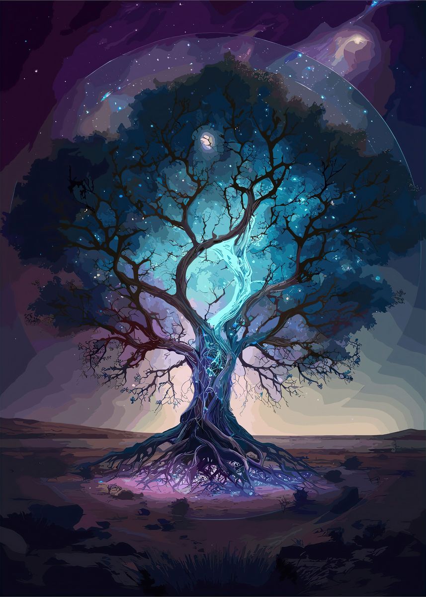 'Cosmic Tree Of Life' Poster, picture, metal print, paint by Ander ...