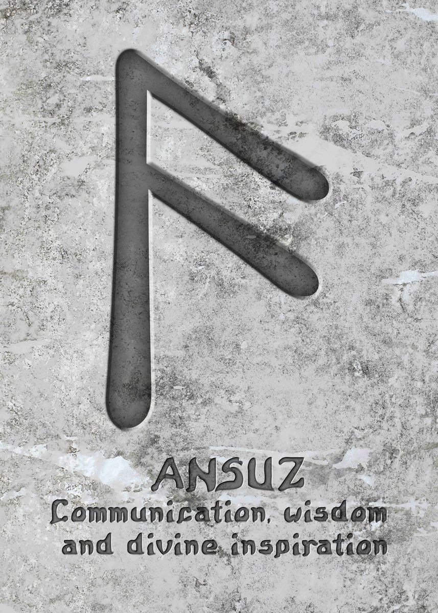 'Ansuz Rune Symbol' Poster, picture, metal print, paint by ...