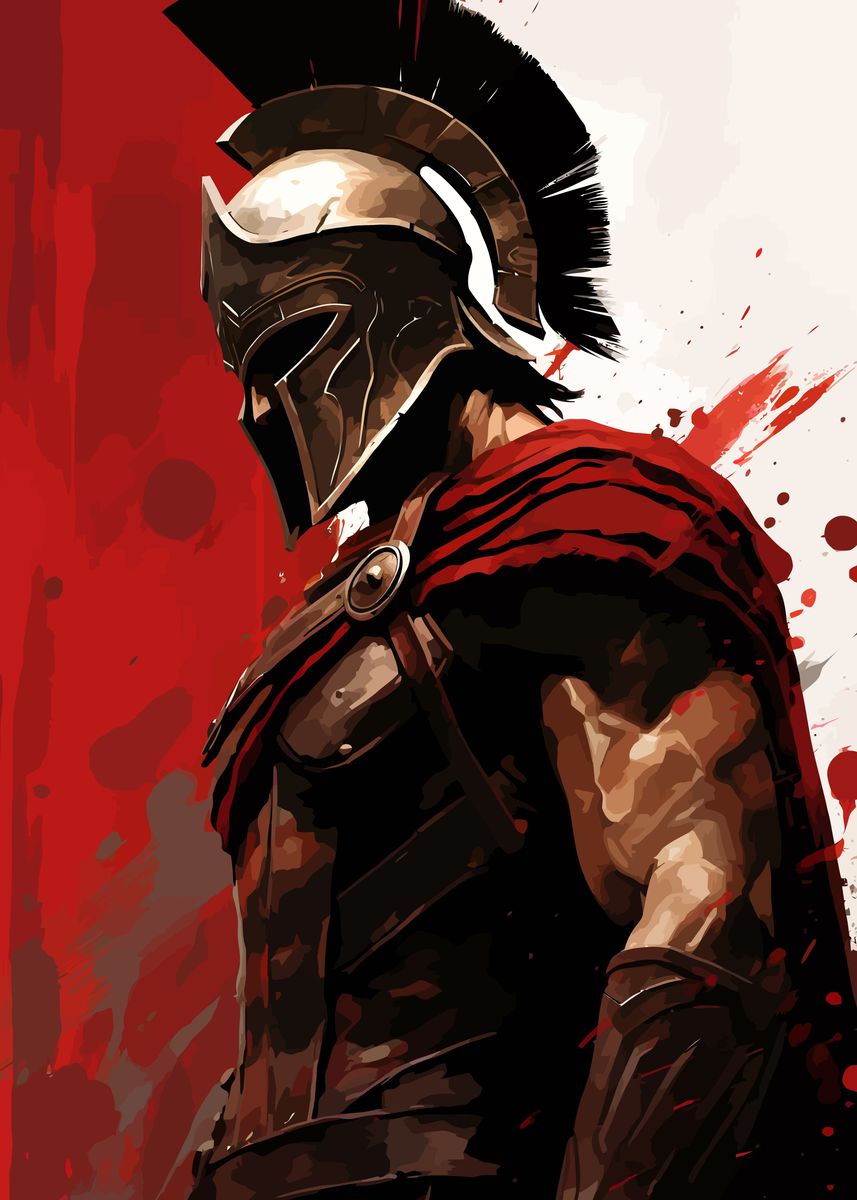 'Soldier warrior spartan' Poster, picture, metal print, paint by ...