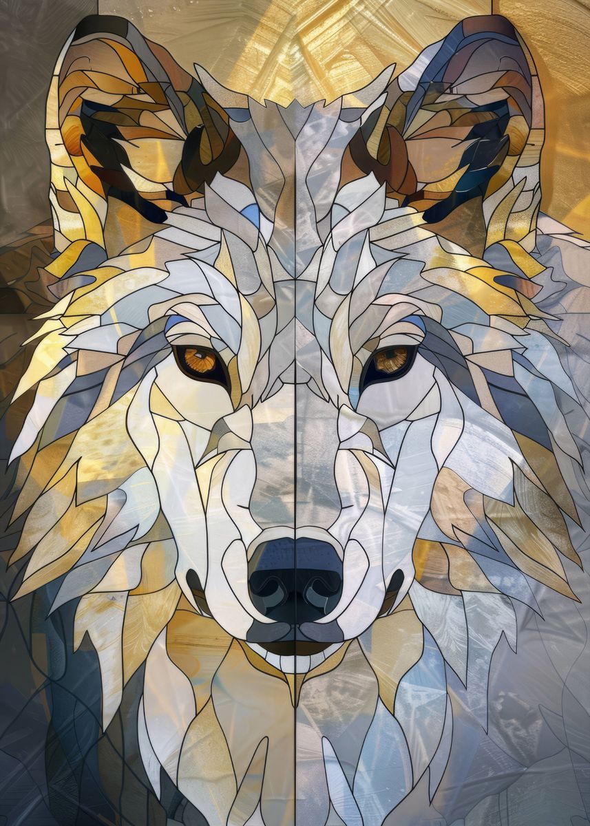 'Wild Wolf Animal Gold' Poster, picture, metal print, paint by Morgan ...
