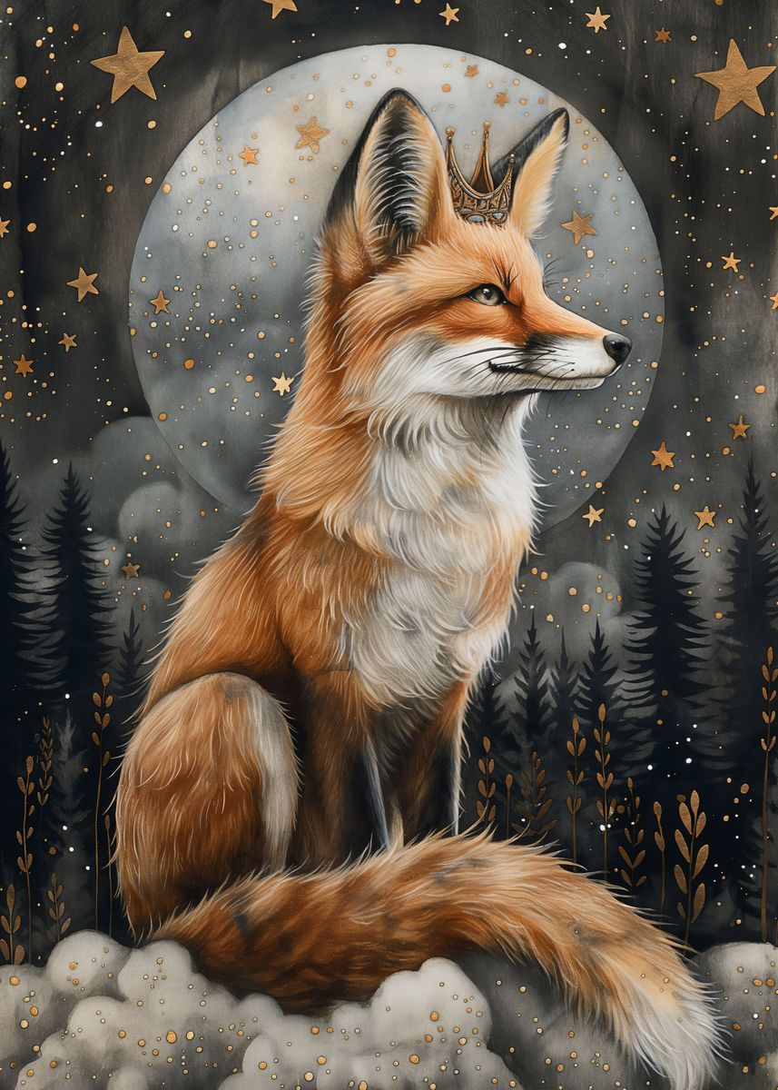 'Whimsical Red Fox Artwork' Poster, picture, metal print, paint by ...