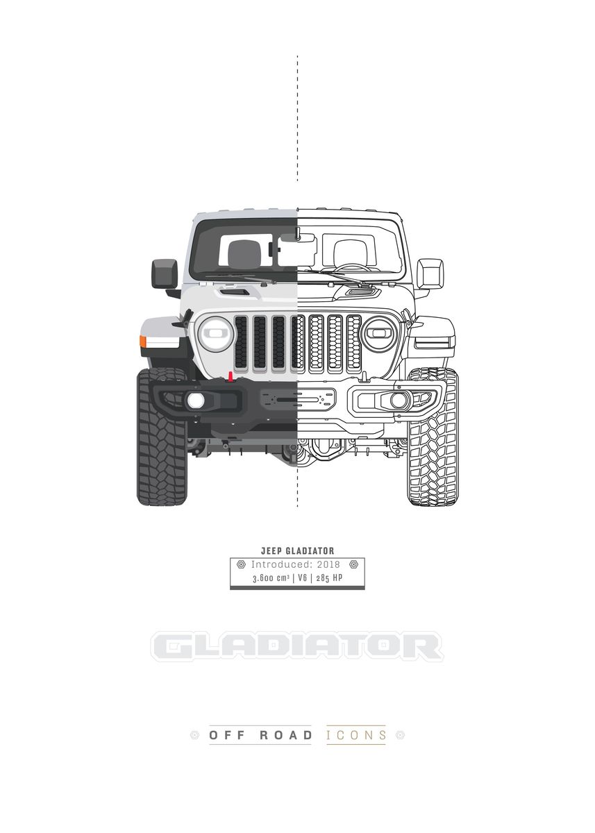 'Gladiator Split Design' Poster, picture, metal print, paint by Off ...