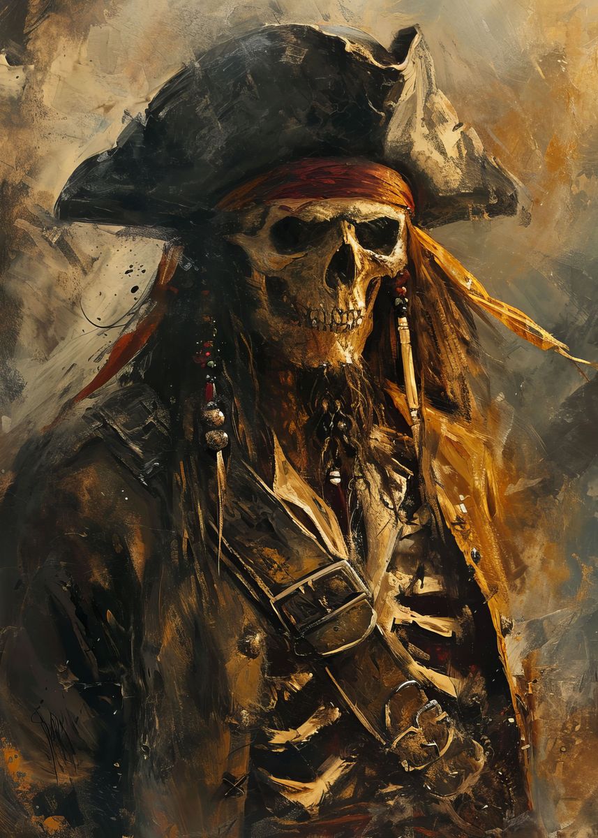 'Pirates Grin' Poster, picture, metal print, paint by Tollaru | Displate