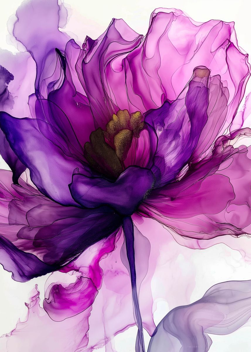 'Alcohol Ink Flower Art' Poster, picture, metal print, paint by Patrick ...