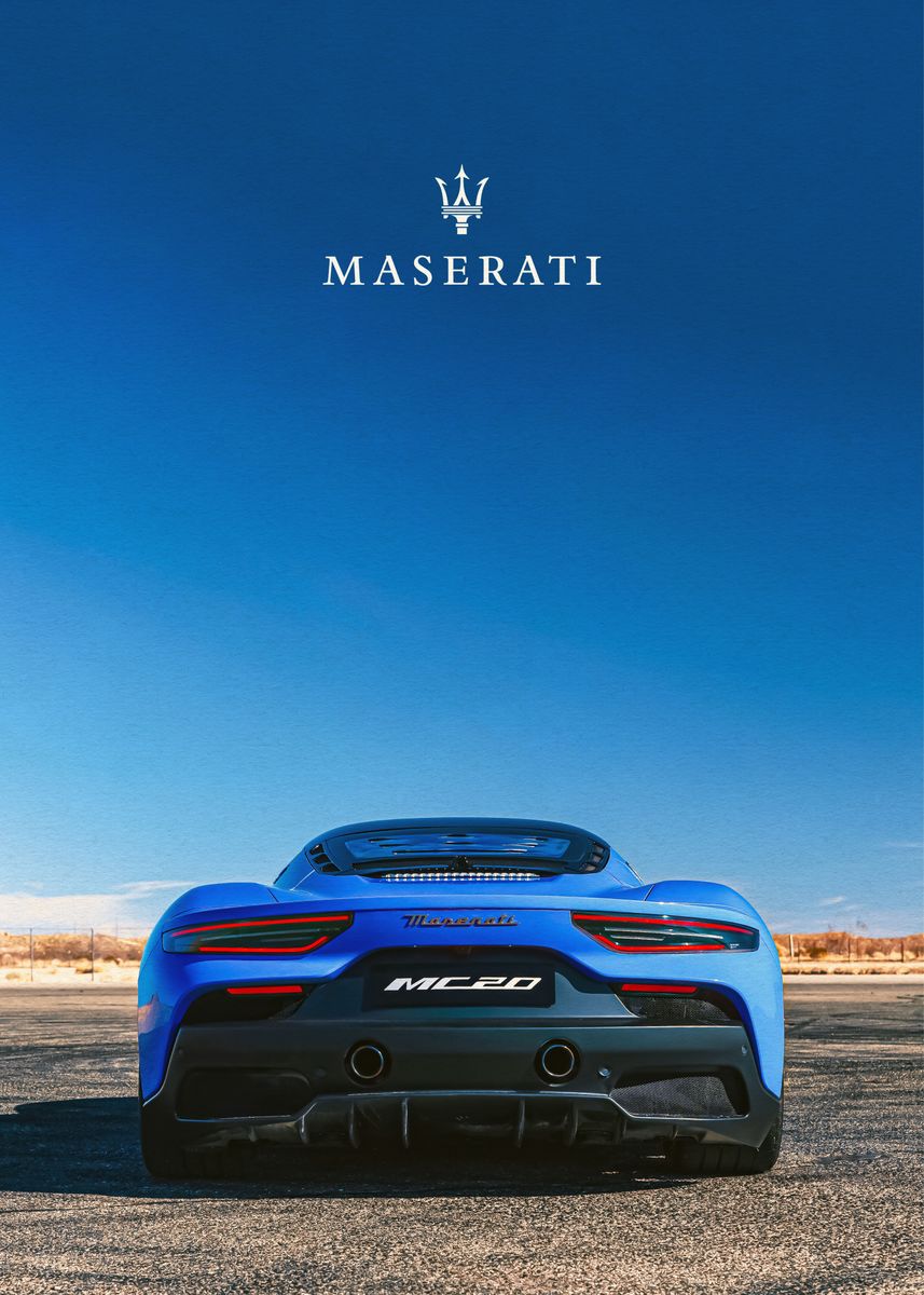 'Maserati MC20' Poster, picture, metal print, paint by Lee Rocks | Displate