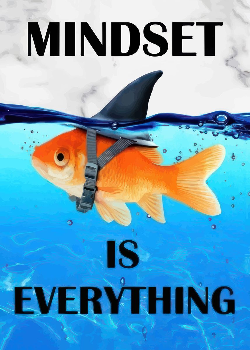 'mindset is everything' Poster, picture, metal print, paint by dondess ...