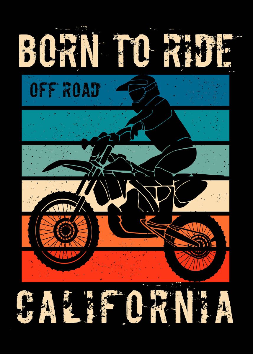 'Born To Ride Retro' Poster, picture, metal print, paint by Firkins ...