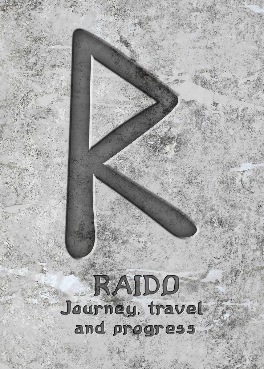 'Raido Rune Symbol' Poster, picture, metal print, paint by ...