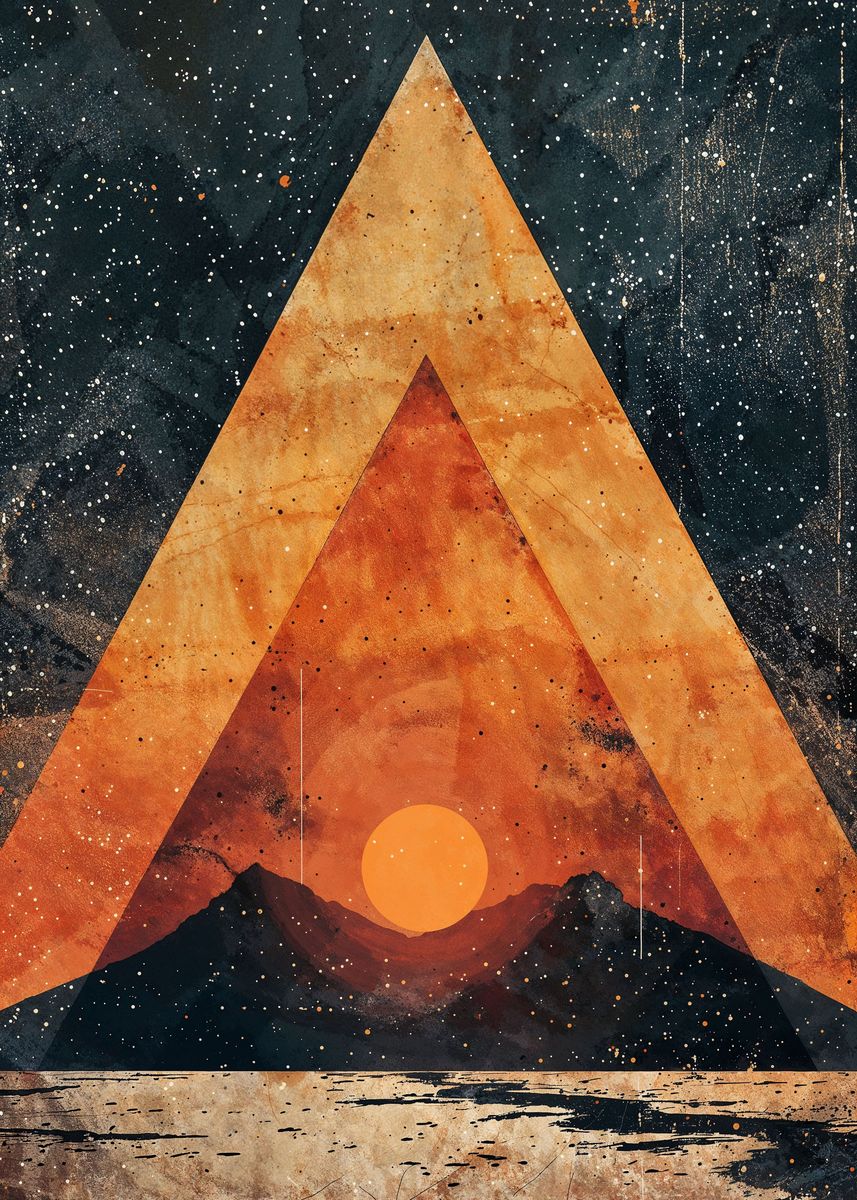 'Ancient Triangle' Poster, picture, metal print, paint by Tomoo | Displate