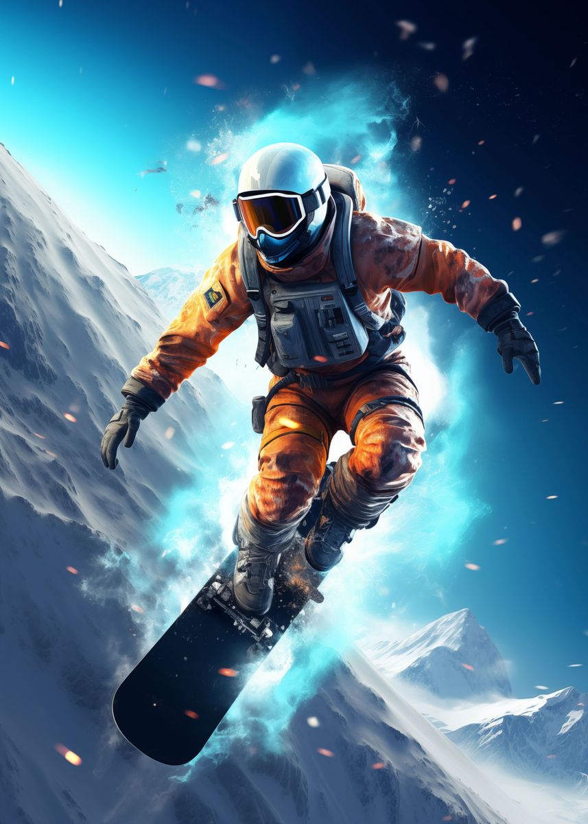 'Space Skater' Poster, picture, metal print, paint by VAGANTE | Displate