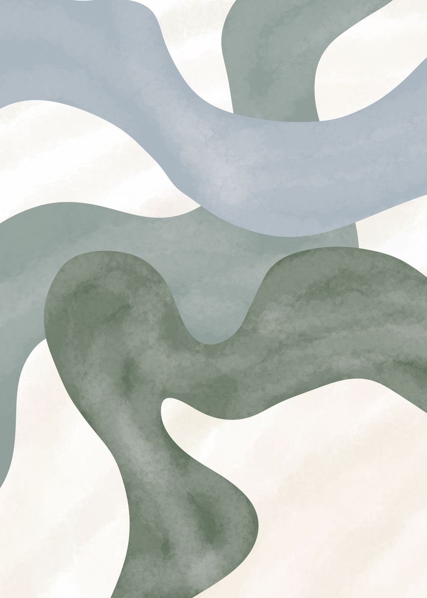 'Abstract Green Wall' Poster, picture, metal print, paint by Wisnu ...