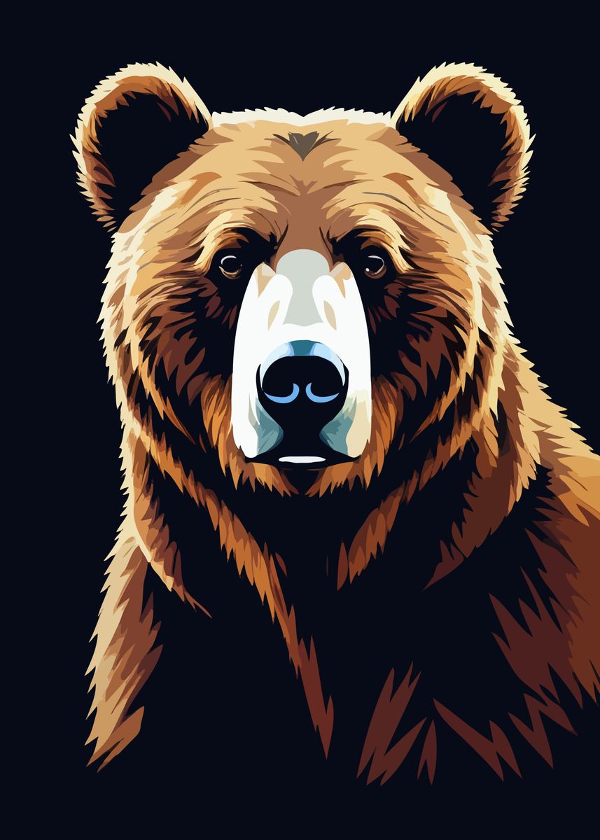 'Brown Bear' Poster, picture, metal print, paint by Creatives Sam ...