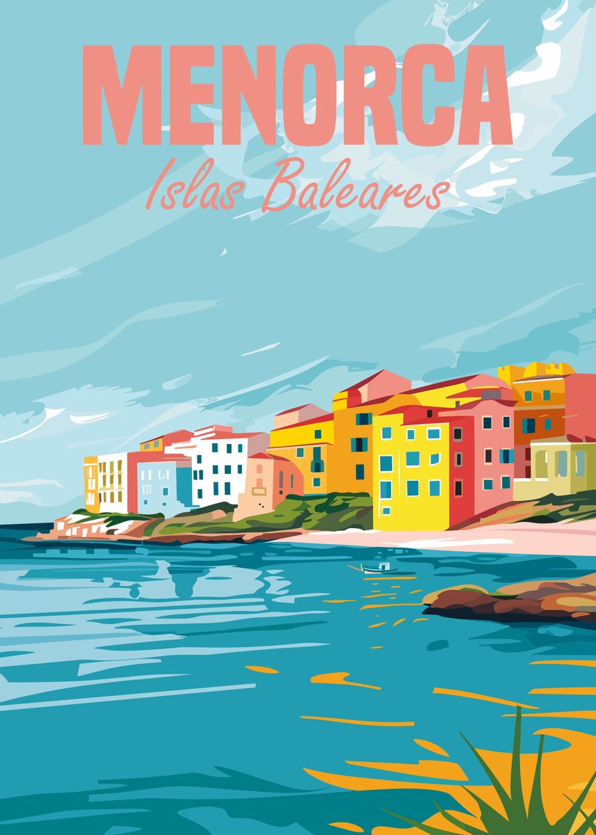 'Menorca Island Spain' Poster, picture, metal print, paint by Mesh ...