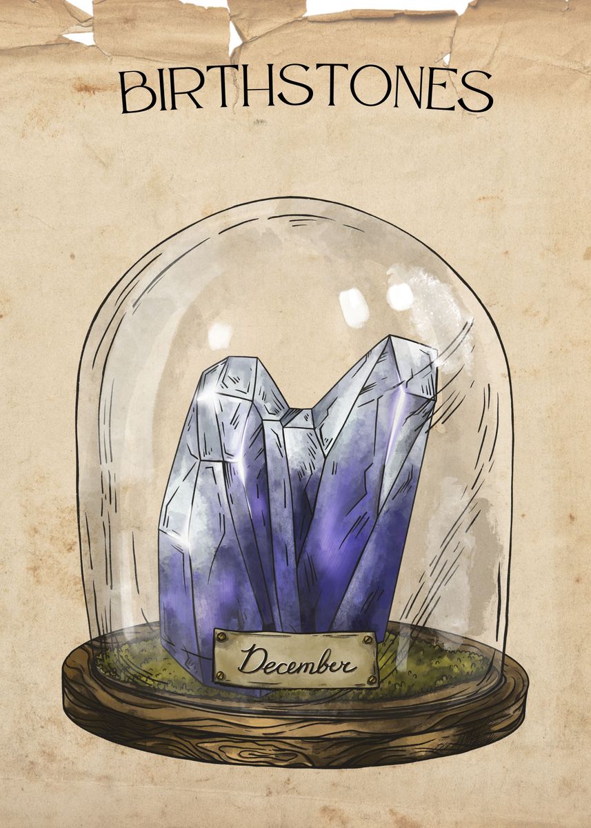 'december gem stone cristal' Poster, picture, metal print, paint by ...